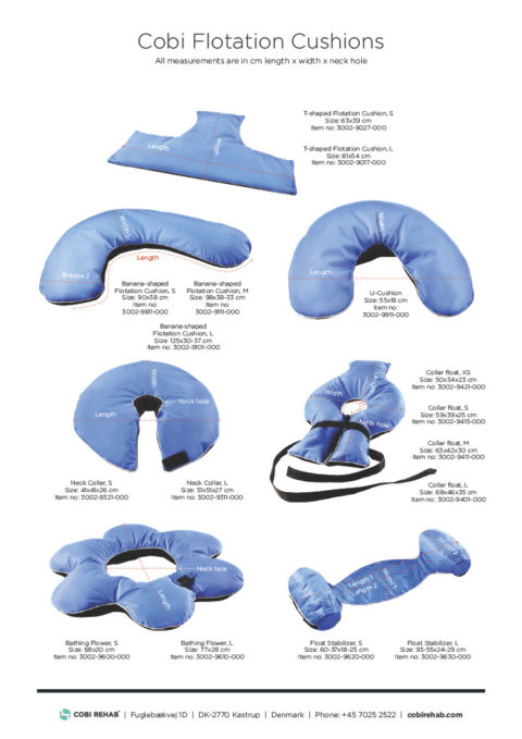 Lasal flotation cushions for positioning during water therapy